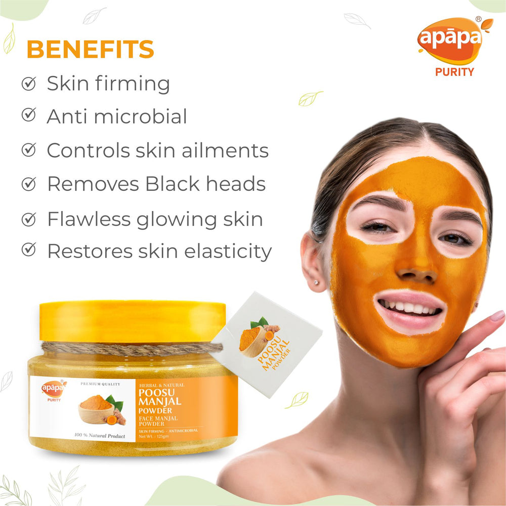 Turmeric Powder for Skin | APĀPA Poosu Manjal Powder for Skin - CosmeDream