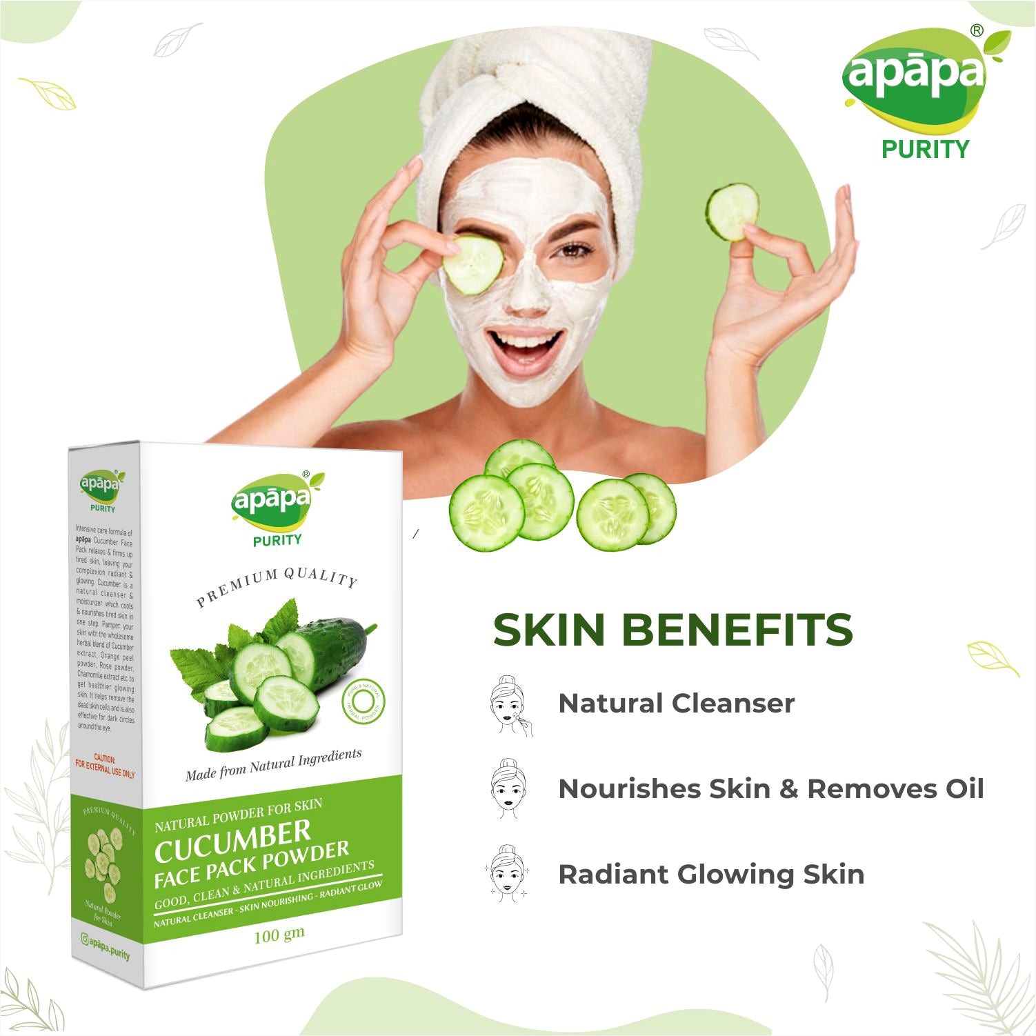 Cucumber face pack store